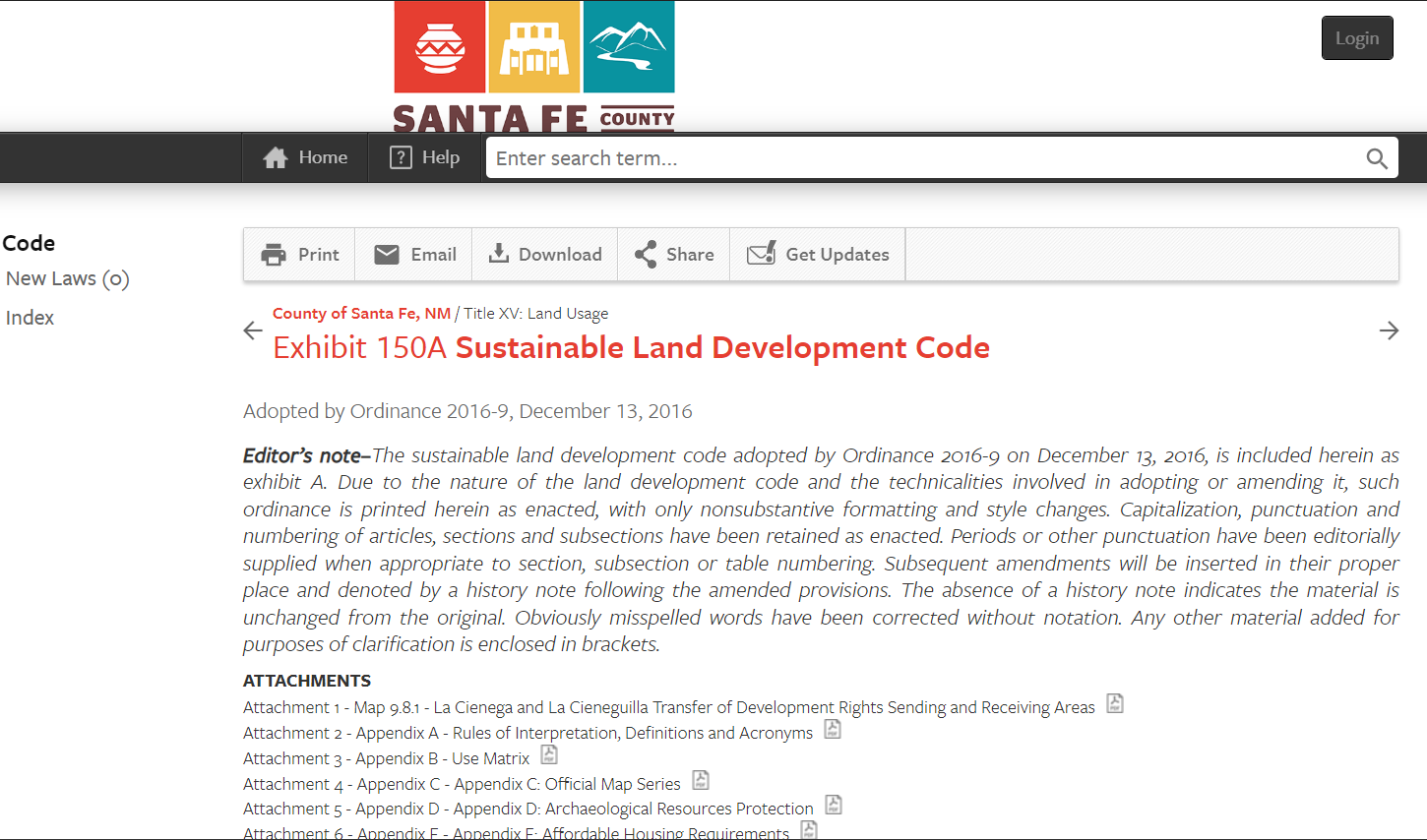 Santa Fe County : Sustainable Land Development Code